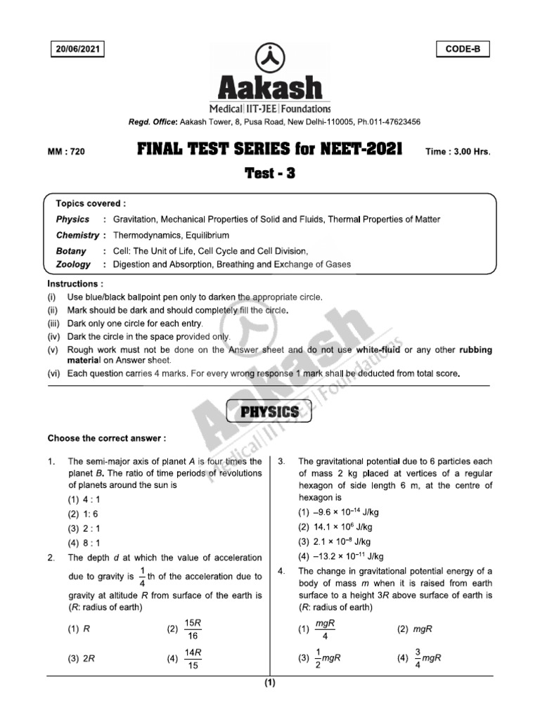 FTS 3 - (Code B) - 20 06 2021 | PDF