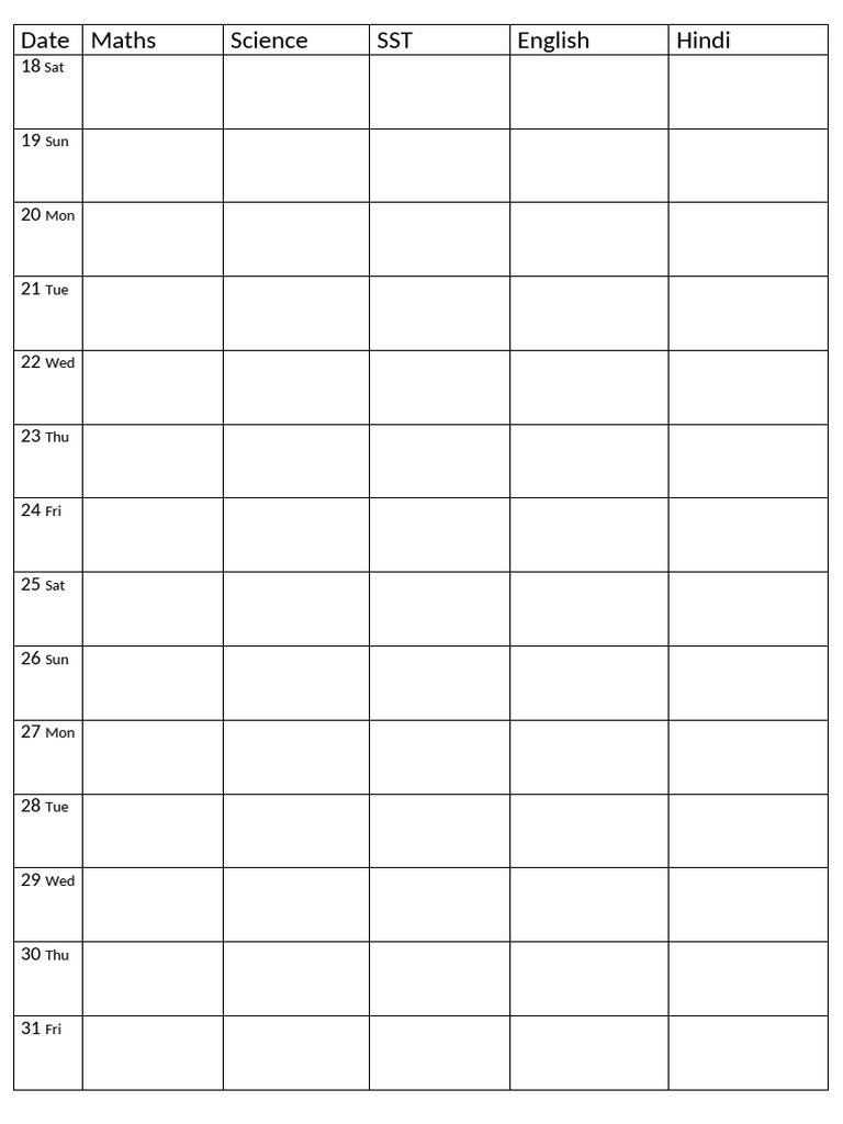 Class 10 Schedule | PDF