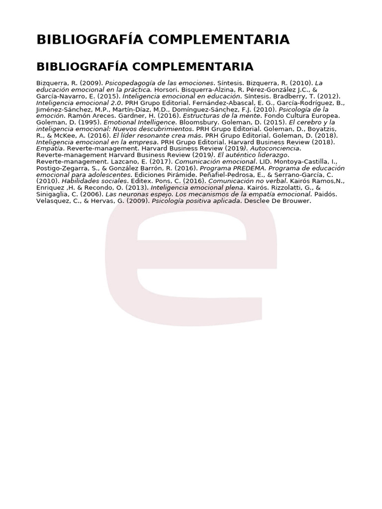 Bibliografia Complementaria | PDF | Inteligencia | Sicología