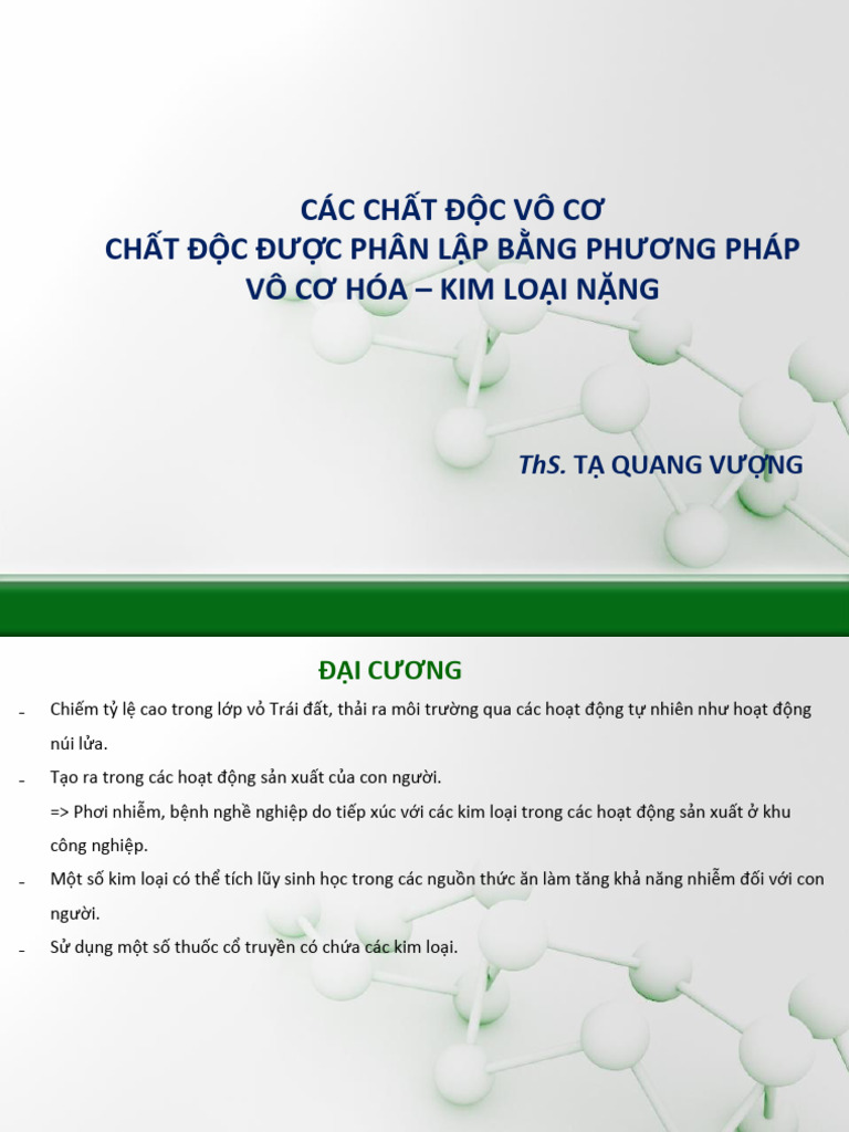 Cac Chat Doc Vo Co - 11.01.2020 | PDF
