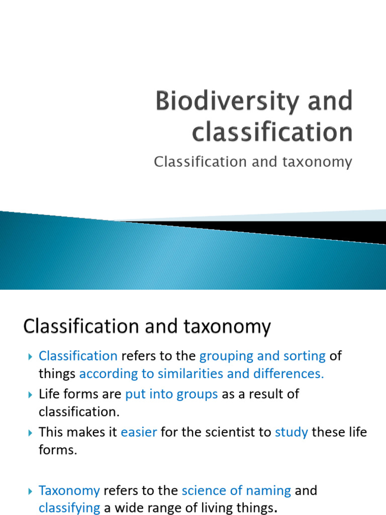 Biodiversity and Classification Systems | PDF | Taxonomy (Biology ...