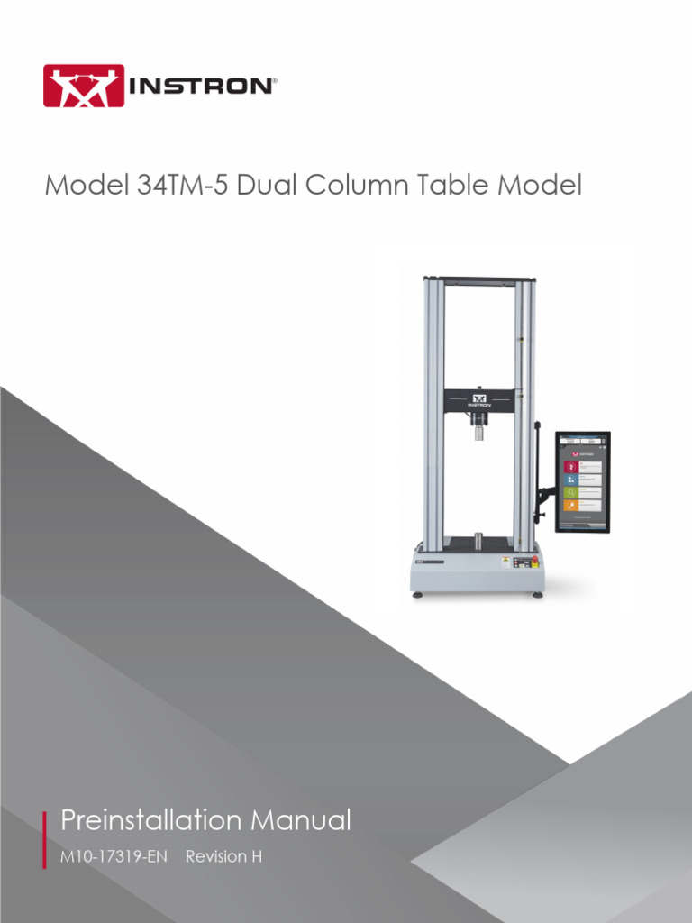 34TM-5 Dual Column Table Model Preinstallation Manual | PDF | Safety
