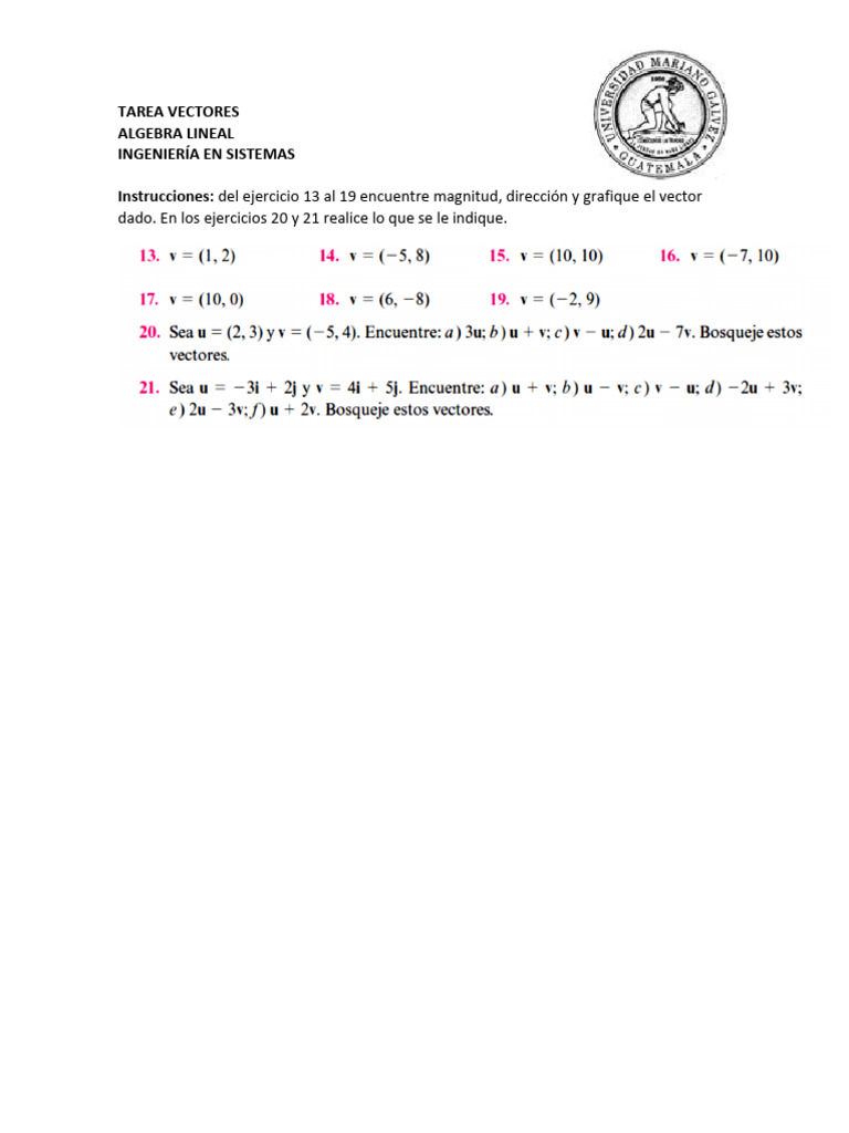 TAREA VECTORES | PDF