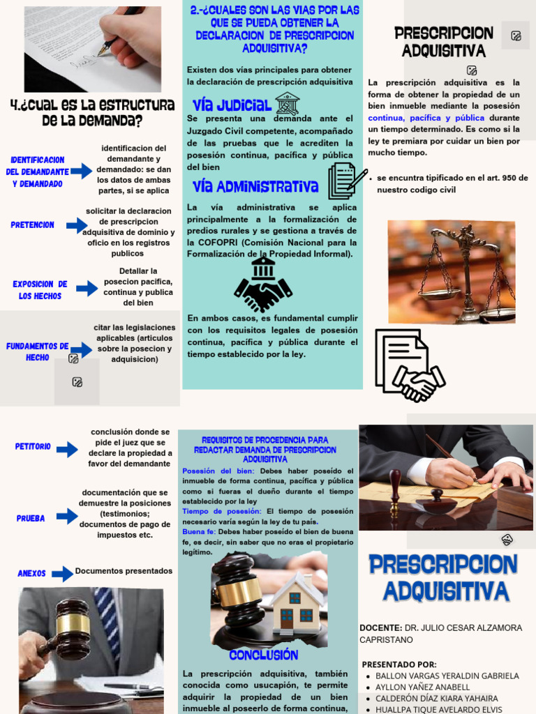 Folleto Trípticoprescripcion adquisitiva | PDF | Posesión adversa ...