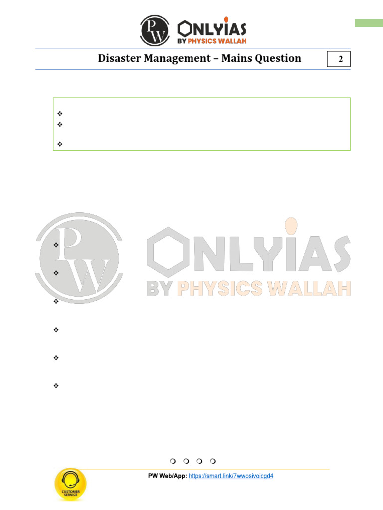 Disaster Management 02 - Mains Question | PDF | Risk Assessment ...