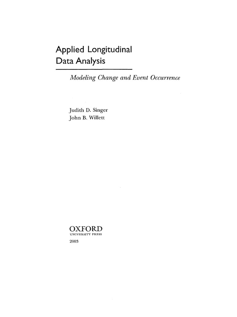 Applied Longitudinal Data Analysis Ch1&2 | PDF | Multilevel Model | Statistics
