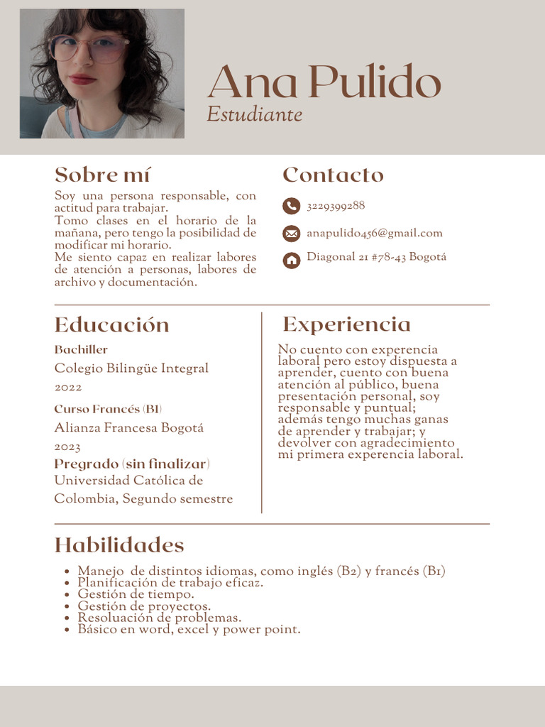 Hoja de Vida, Ana Pulido | PDF