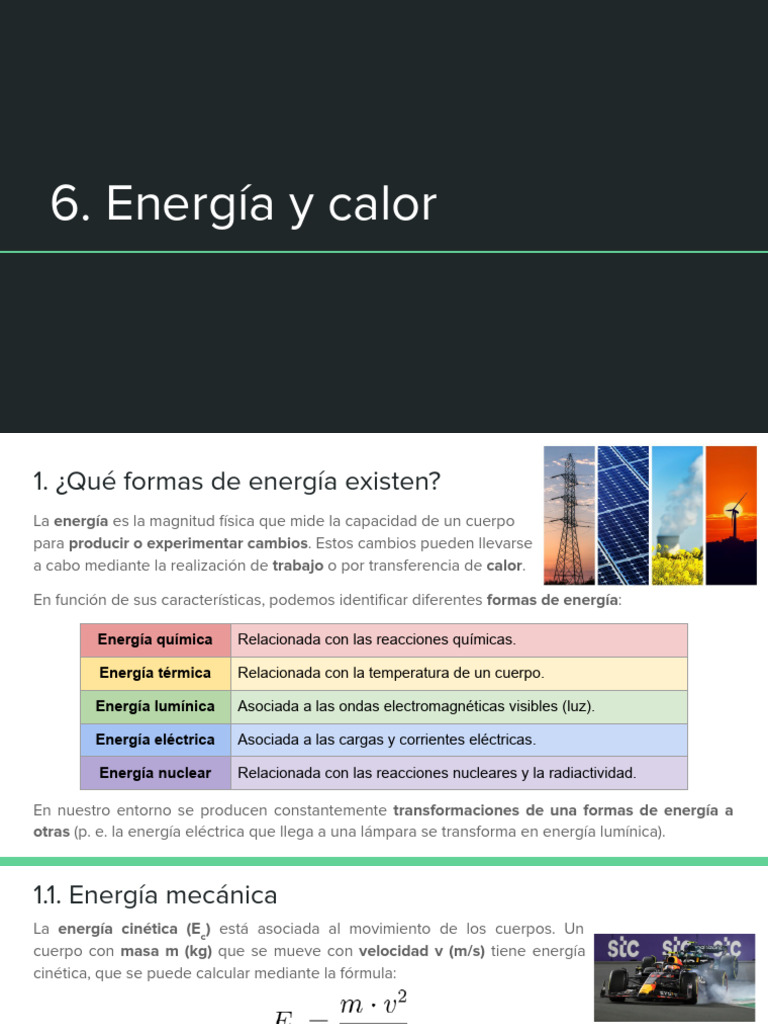 2.6. Energía y Calor | PDF | Calor | Temperatura