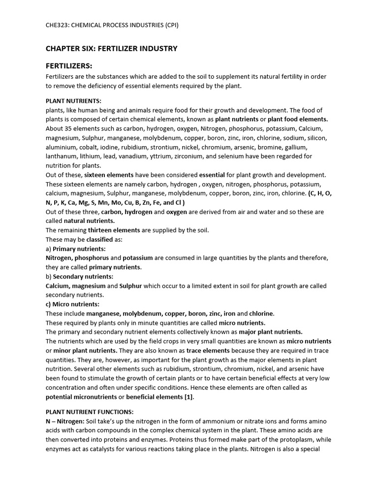 Chapter Six Fertilizer2 | PDF | Plant Nutrition | Fertilizer