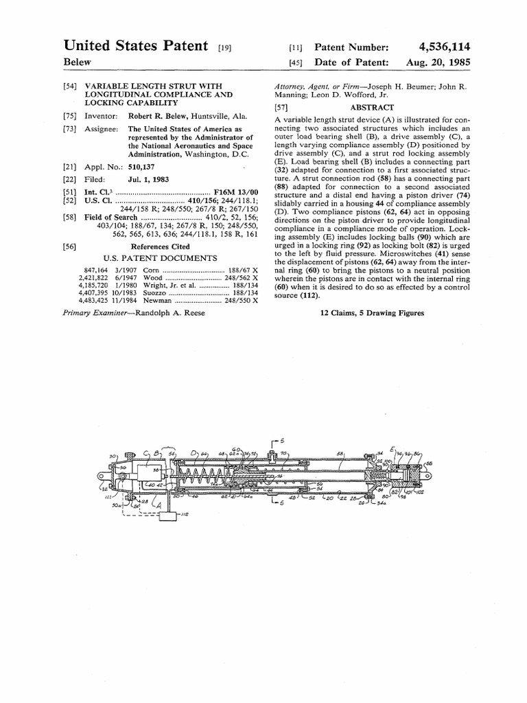 Space Strut with Compliance & Locking | PDF | Screw | Space Shuttle Orbiter