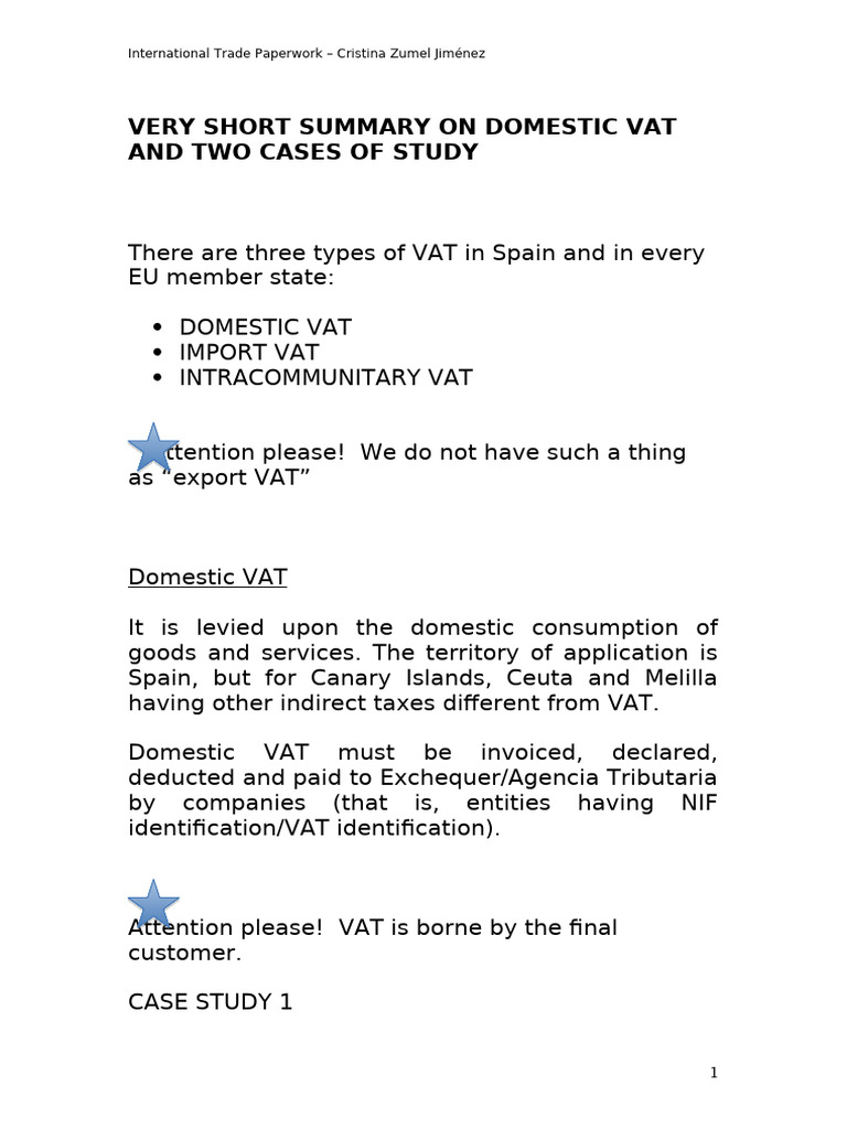 Understanding Domestic VAT in Spain | PDF
