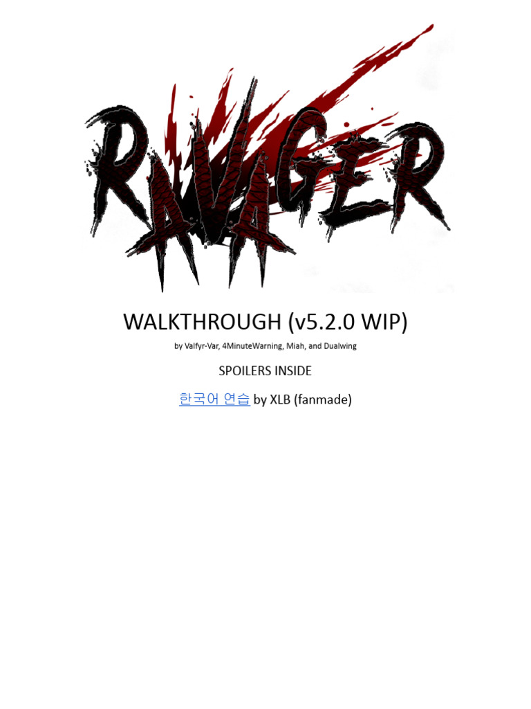 Ravager Walkthrough v520 | PDF | Menu (Computing) | Keyboard Shortcut