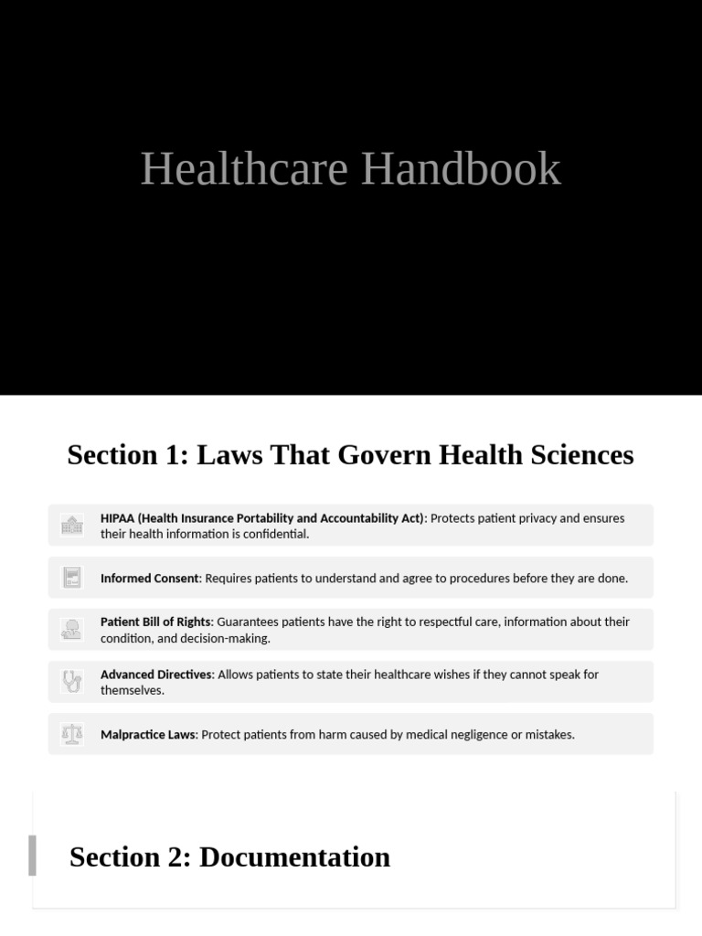 Healthcare Handbook Unit 7 Lesson 9 | PDF