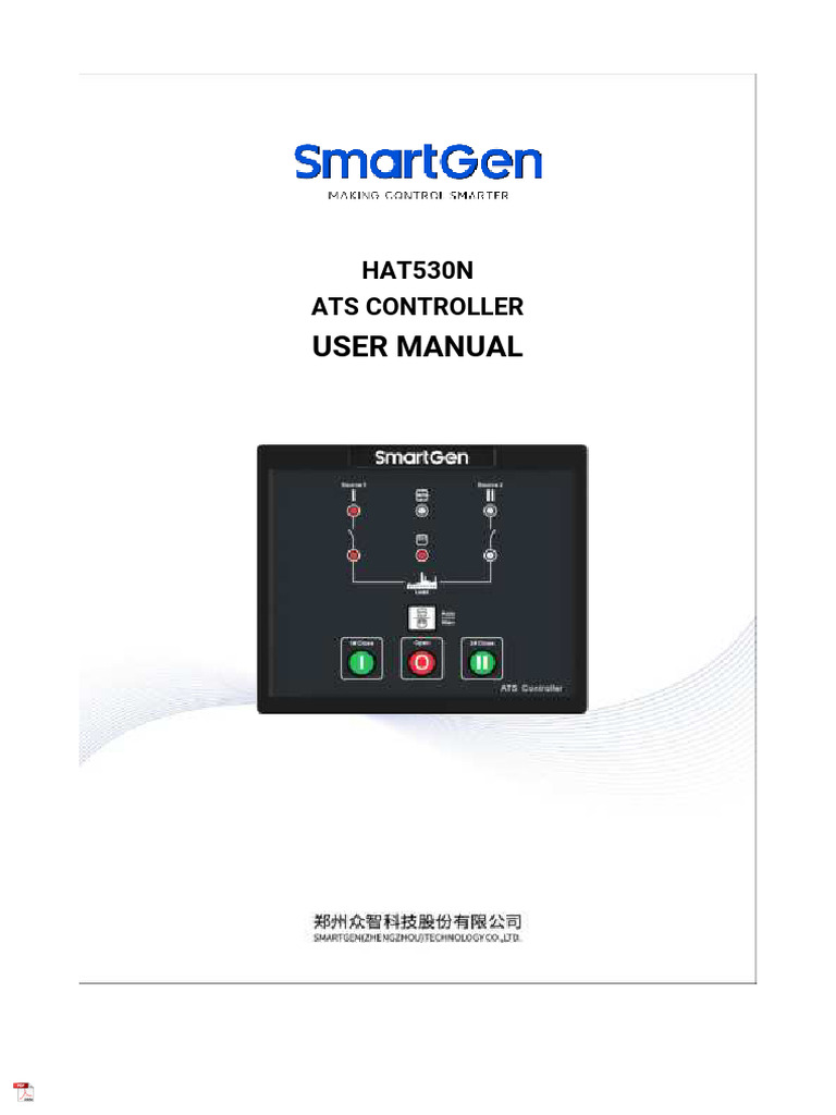 SmartGen HAT530N ATS Controller User Manual | PDF | Power Supply ...