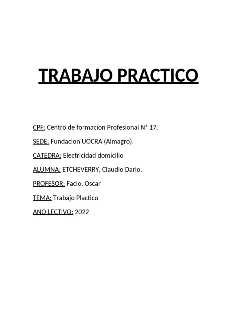 Caratula de Trabajo Practico | PDF