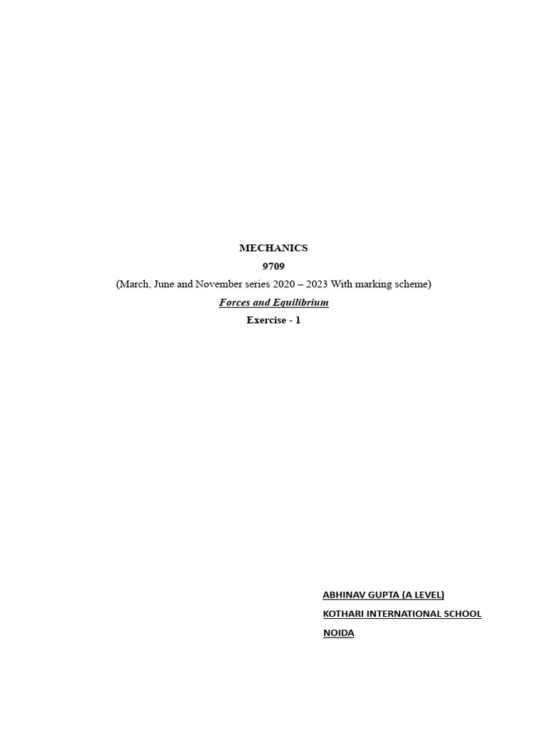 A Level Mechanics Past Papers 2020 2023 Pdf