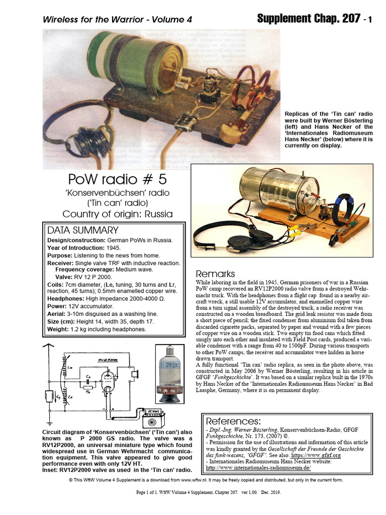 207 PoW Radio 5 Tin Can v1 00 | PDF | Electronic Engineering ...
