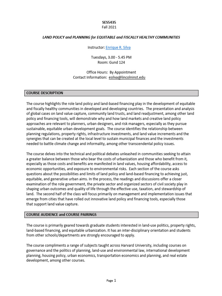 Land Policy for Equitable Communities | PDF | Policy | Taxes