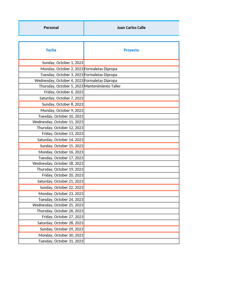 Seguimiento de Personal Oct.-2023 | PDF