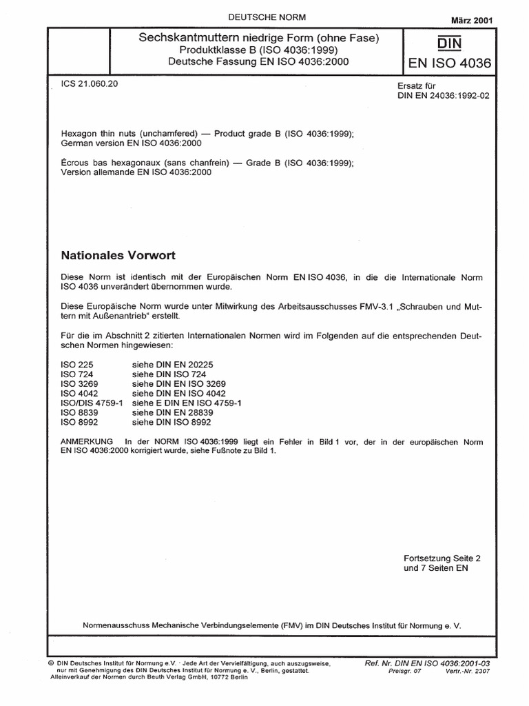Din en Iso 4036 | PDF