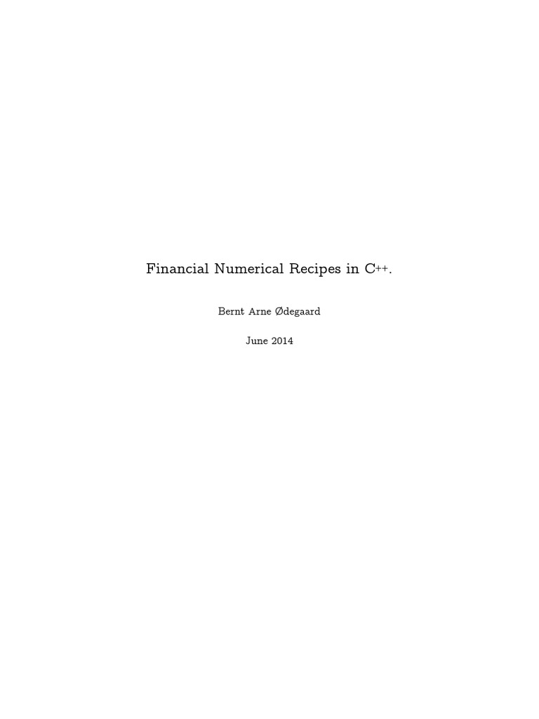 Financial Numerical Recipes in C++ | PDF | Option (Finance) | C++