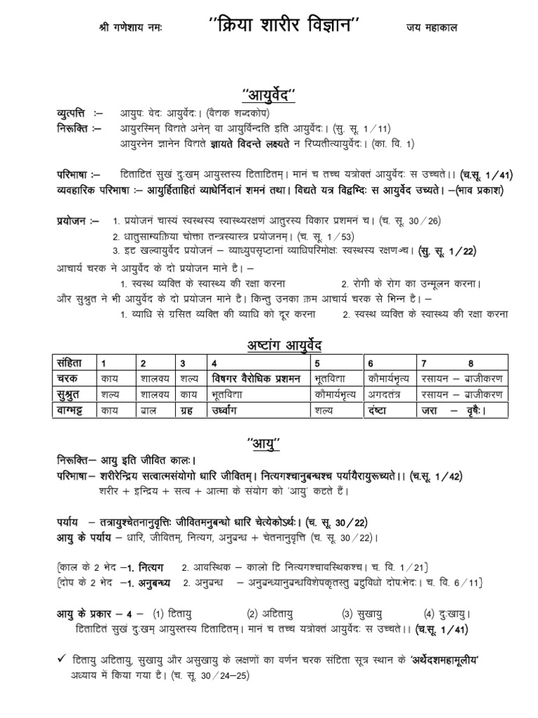 Kriya Notes (Bams Library) | PDF