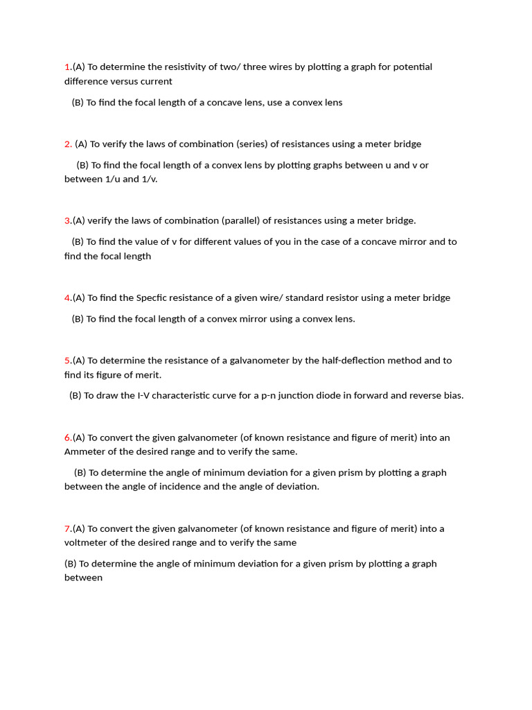 physics practicals | PDF