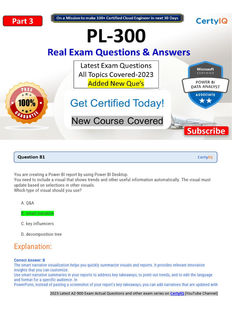 PL-300 Part 3 -2023 - Mandotory | PDF | Computing | Information Technology