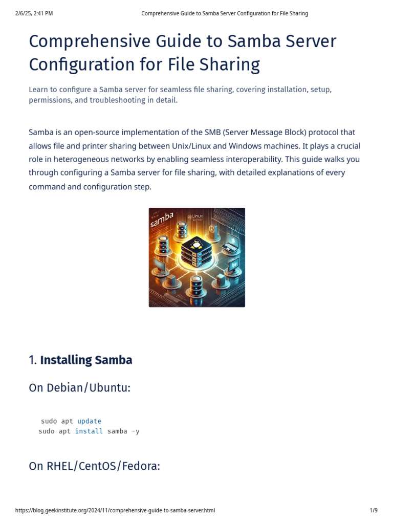 Comprehensive Guide To Samba Server Configuration For File Sharing ...