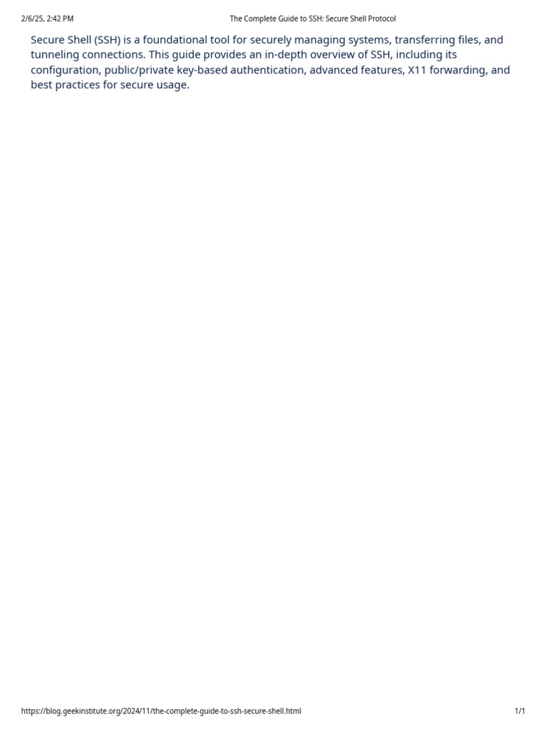 The Complete Guide to SSH_ Secure Shell Protocol | PDF