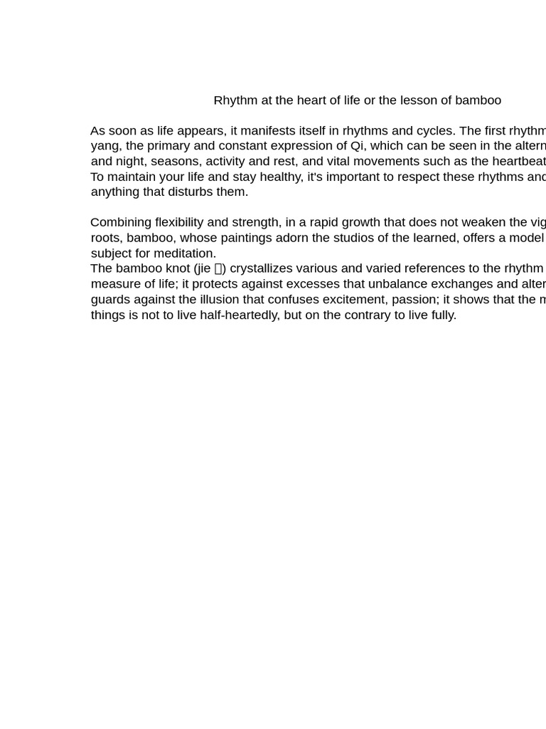 JIE Lesson of Bamboo Blurb | PDF