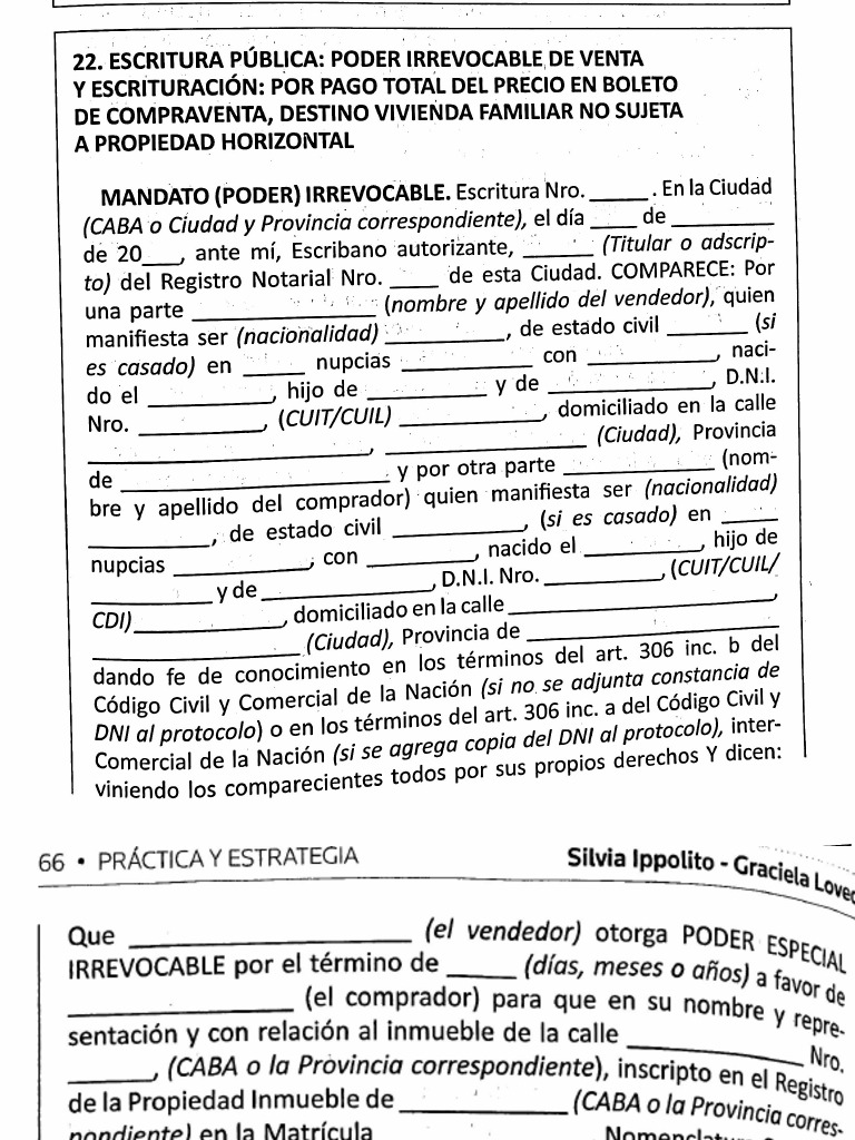 Modelo Poder Irrevocable de Venta | PDF