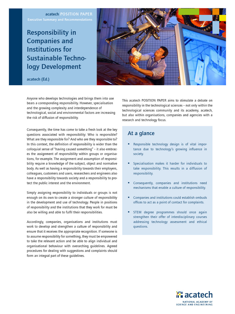 Responsible Tech Development | PDF | Science | Sustainability