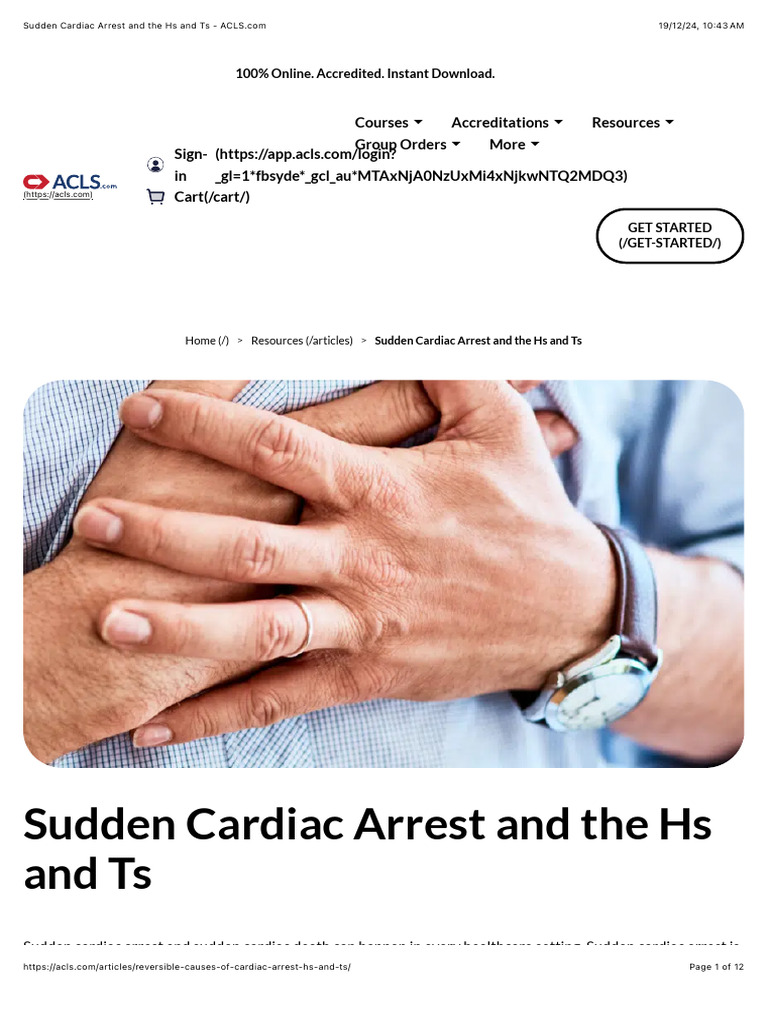 Hs and Ts | PDF | Cardiac Arrest | Cardiopulmonary Resuscitation