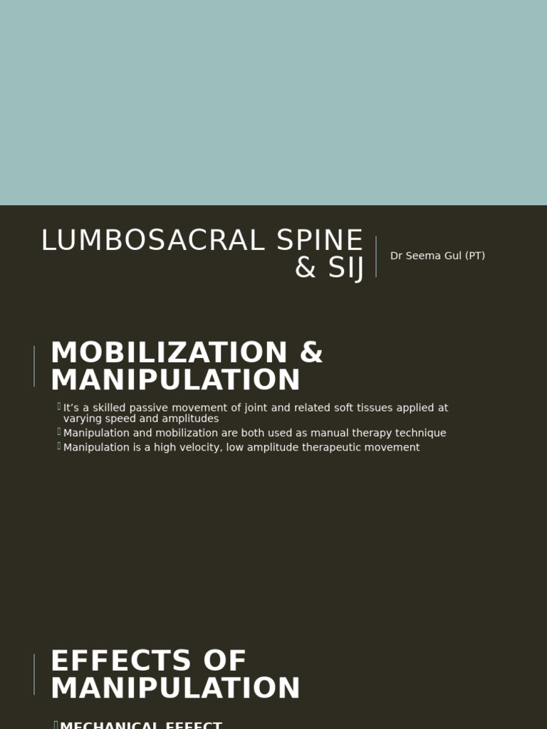 Lumbosacral Manipulation Techniques | PDF | Anatomical Terms Of Motion ...