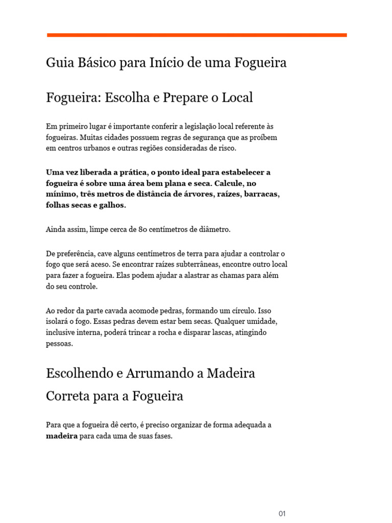 Guia Basico para Inicio de Uma Fogueira - Google Drive | PDF | Incêndios | Árvores