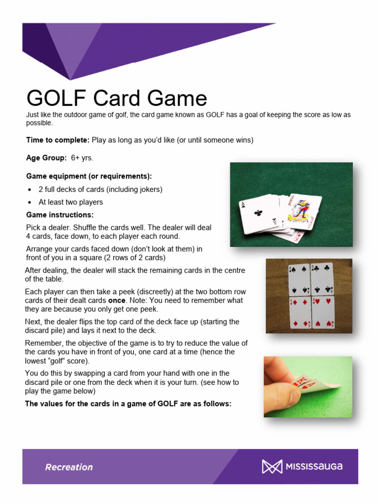 GOLF-card-game | PDF | Playing Cards | Consumer Goods