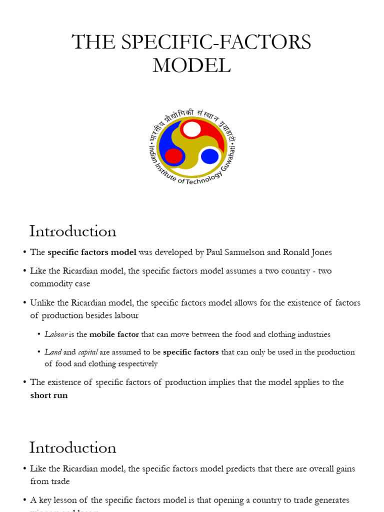 Understanding the Specific Factors Model | PDF | Labour Economics ...
