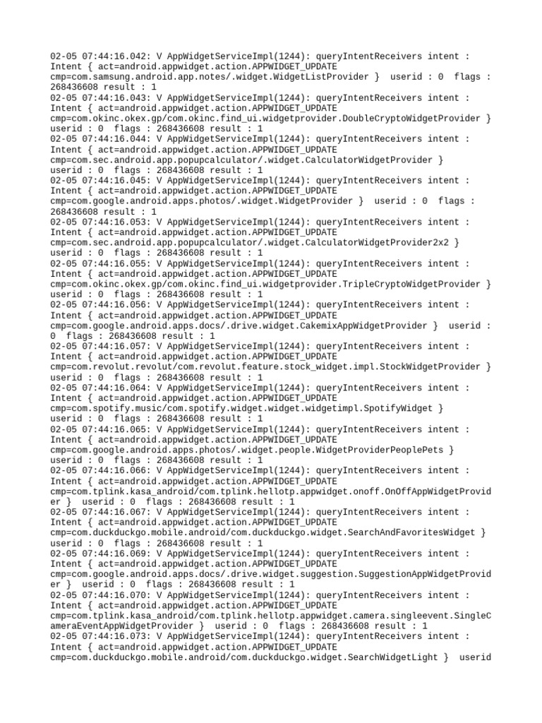 Appwidget History Log1 | PDF