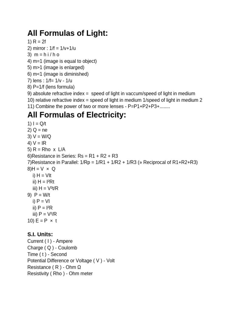 Physics All Formula and Maths Main Ones (By Aditya Vikram Singh) | PDF