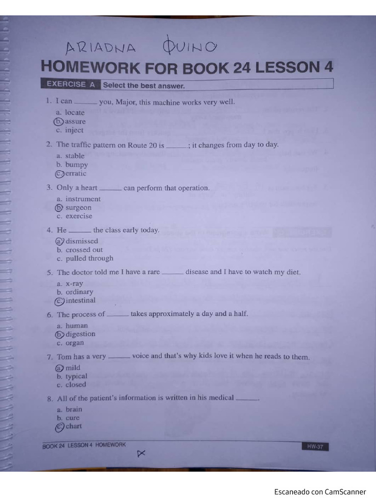 Homework Lesson 4 Book 24 | PDF