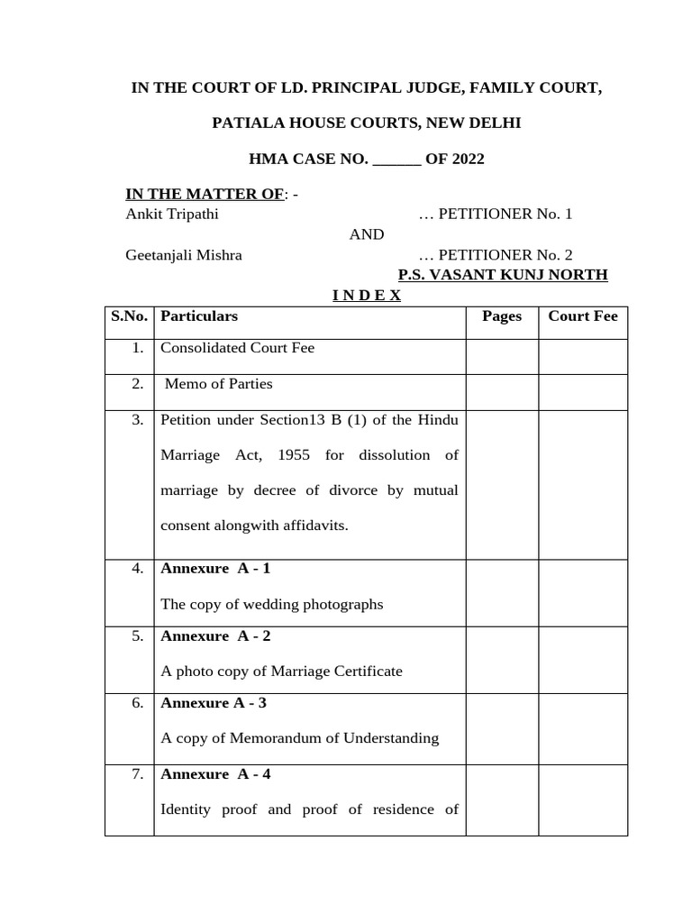Mutual Divorce First Motion | PDF | Affidavit | Marriage