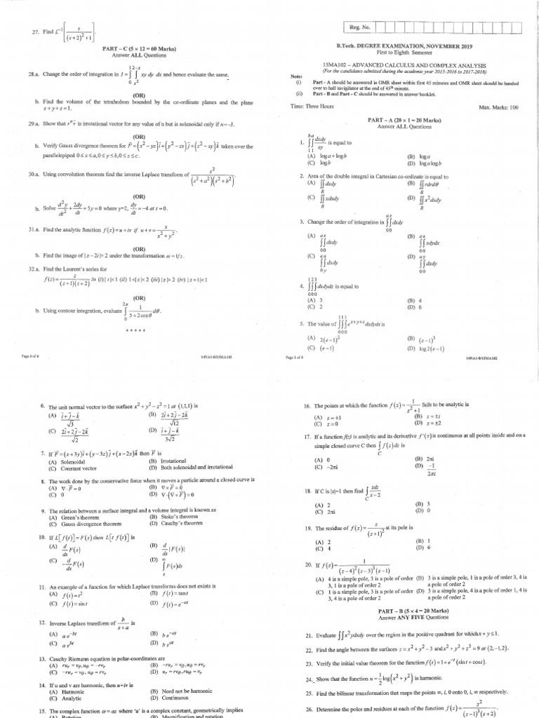 15MA102 - 1st To 8th Sem | PDF