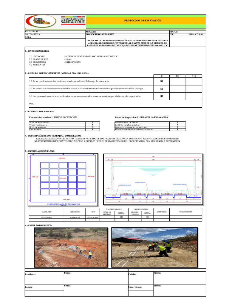 Protocolo de Excavacion Reser. 01 | PDF