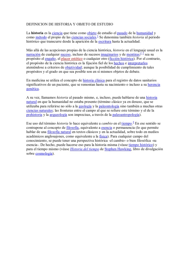 Definicion de Historia y Objeto de Estudio | PDF