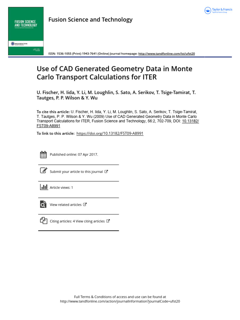 Use of CAD Generated Geometry Data in Mo | PDF | Computer Aided Design | Monte Carlo Method