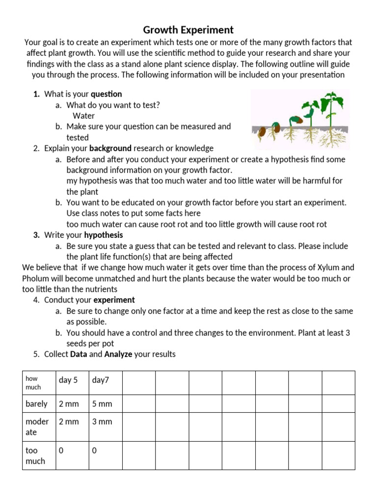 Plant Growth Experiment Guidelines | PDF
