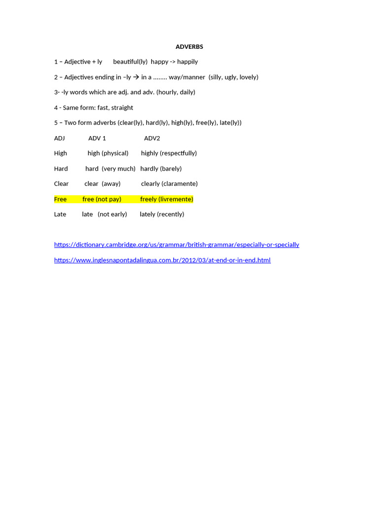 Adverbs Pdf