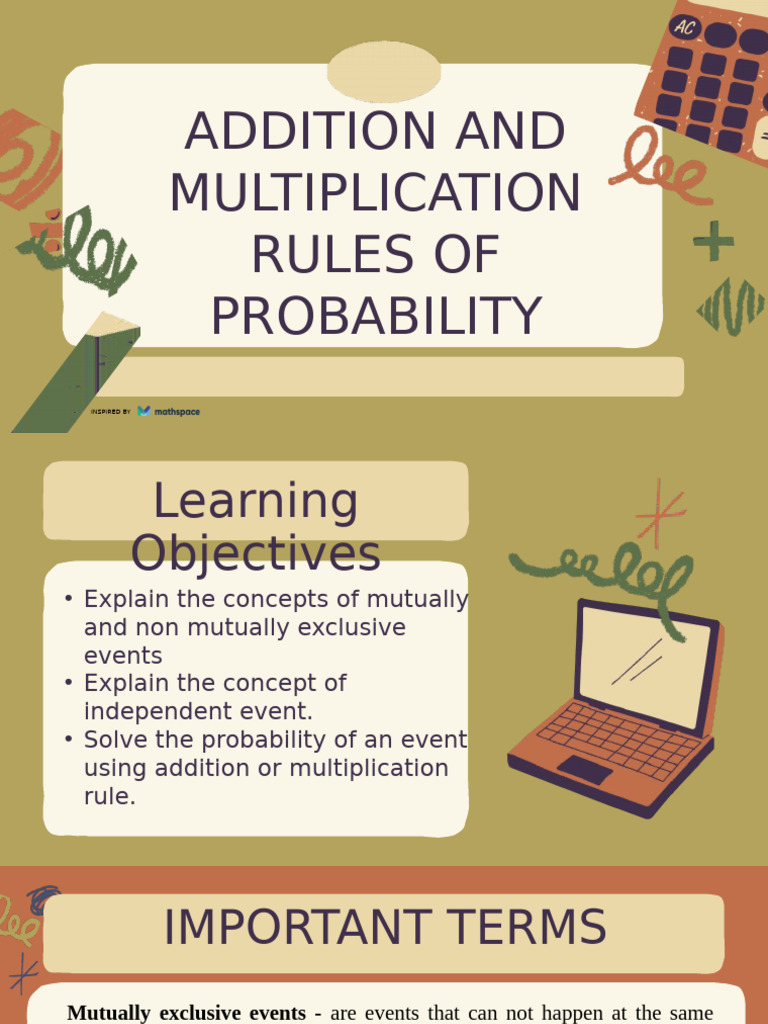Addition and Multiplication Property of Probability | PDF | Probability ...