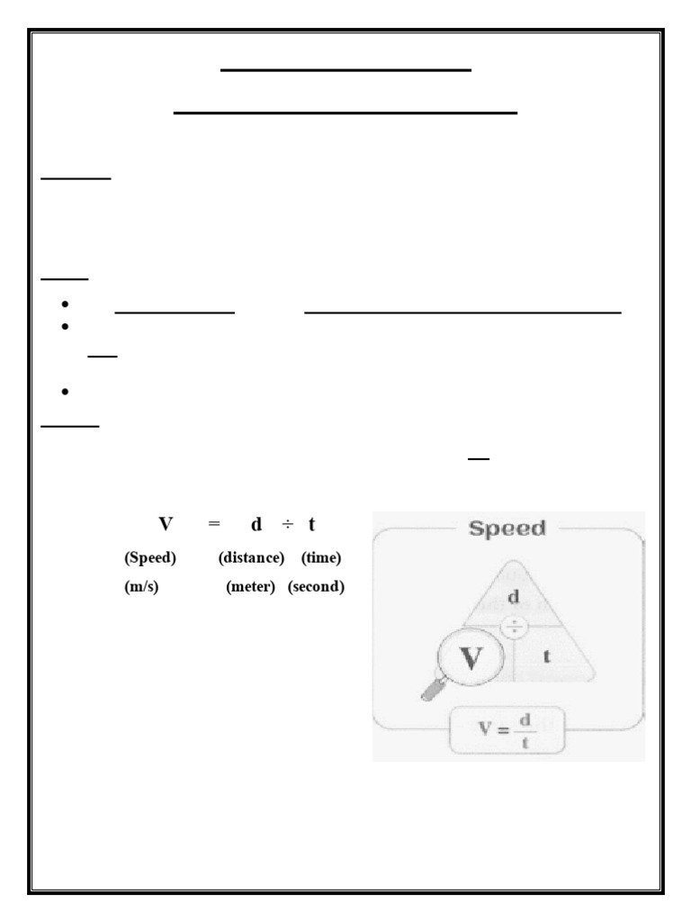 Understanding Motion and Speed Basics | PDF